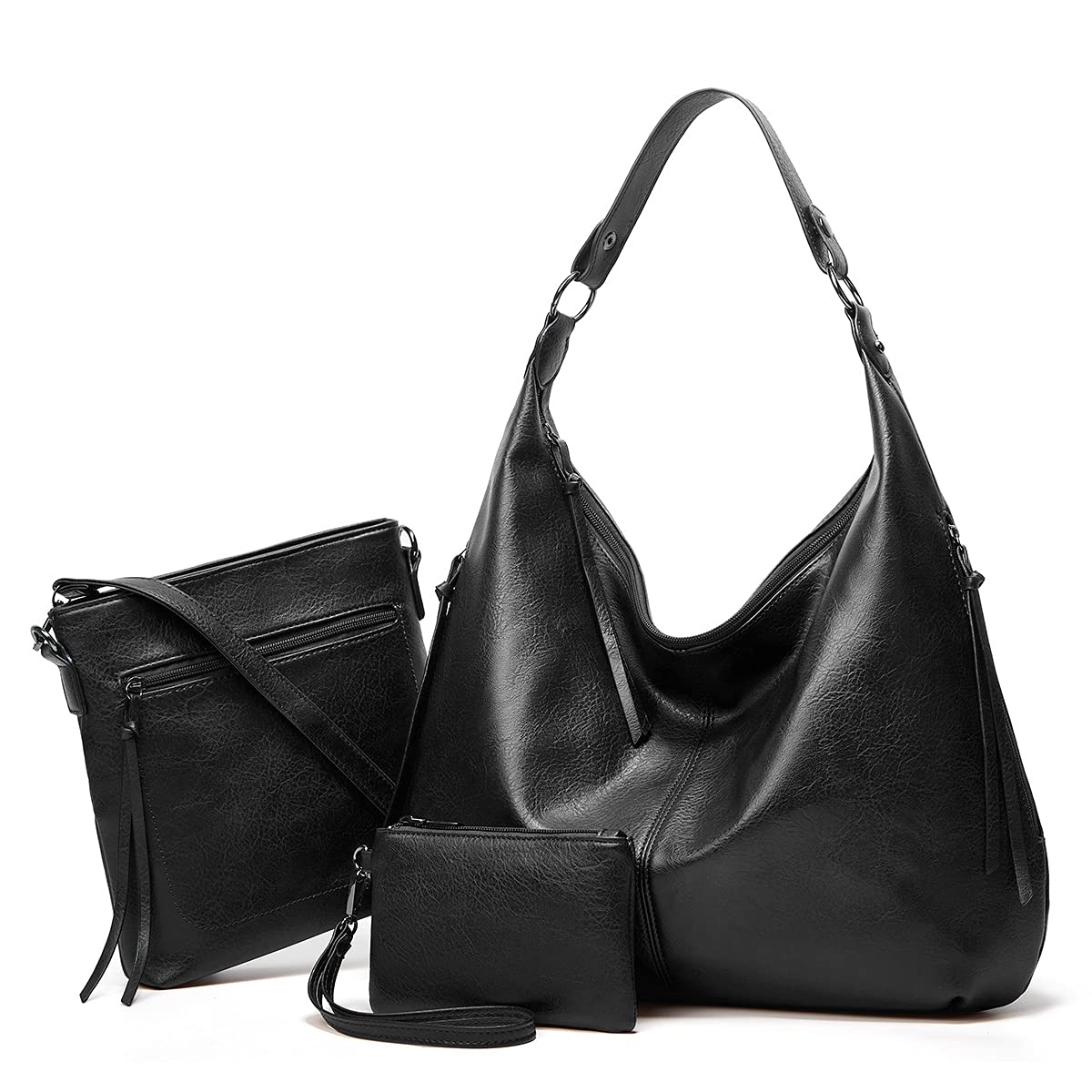 Ashioup Hobo Bags for Women Slouchy Purse Soft PU Leather Handbag Shoulder Bag Apricot
