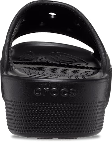 Crocs Women's Classic Slide | Platform Sandals, Black, 6