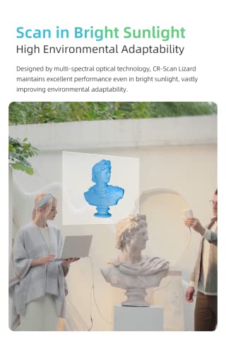 Creality 3D Scanner, Portable 3D Scanner, 3D Modeling 0.05mm Precision 10FPS Scanning Speed for 3D Printing Support Windows MAC OS System (CR-Scan Lizard Premium)