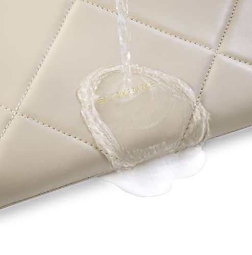 Comfyable Slim Cute Laptop Sleeve 13 Inch 14 Inch Compatible for MacBook Air M2 M1, MacBook Pro 13-14 Inch M2 M1 2023-2020, Quilted Faux Leather Laptop Computer Carrying Mac Case for Women, Beige