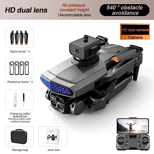 Drone with Camera, Drone With 4K HD Fpv Camera Remote Control Toys Gifts For Boys Girls, Toy Easy to Play, With Altitude Hold Headless Mode One Key Start Speed, 3D Flip (Black)