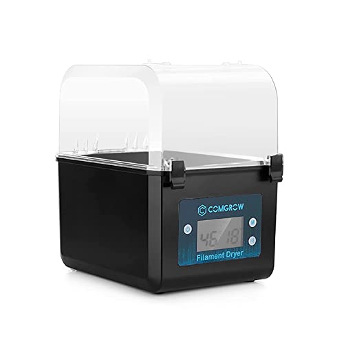 Comgrow 3D Printer PLA Filament 1KG 1.75mm Spool Black Color and 3D Printer Filament Dryer Box