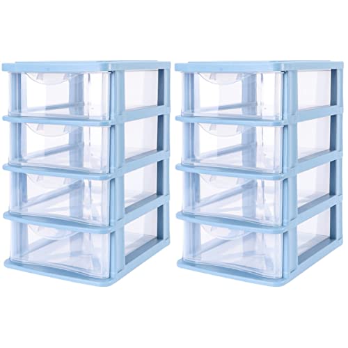 Cabilock Small Drawer Organizer 2pcs Organizer- Bedroom Unit Storage Rack Clear Vanity Tier Drawers, Bathroom, Drawersdesk Dresser Office Supplies, Sewing Decor and Table Desktop Sneakers Box
