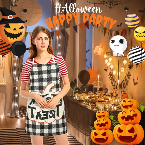 Crethinkaty 1 Pieces Halloween Aprons,Halloween Kitchen Baking Aprons,Halloween Party Apron, Waterproof Apron Chefs Pinafore Apron Cooking BBQ (Style 2)
