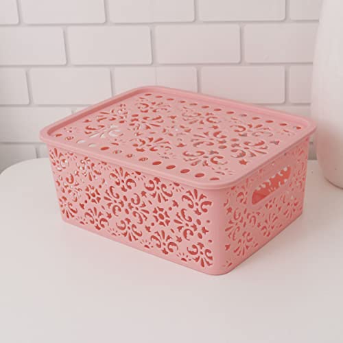 Cabilock Storage Desktop Sundries Socks Clo Hollow Finishing Scarfs Underwear Plastic Drawer Cosmetic Pink For Bra Organizers