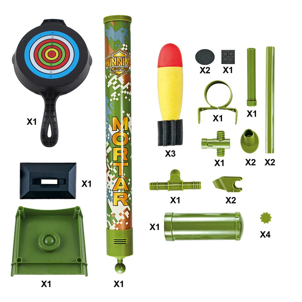 deAO Launcher Toy Shooting Game Toy Play Set with Music Function, Adjustable Elevation and Foam Rocket Missiles Included β Great Indoor and Outdoor Fun for Kids