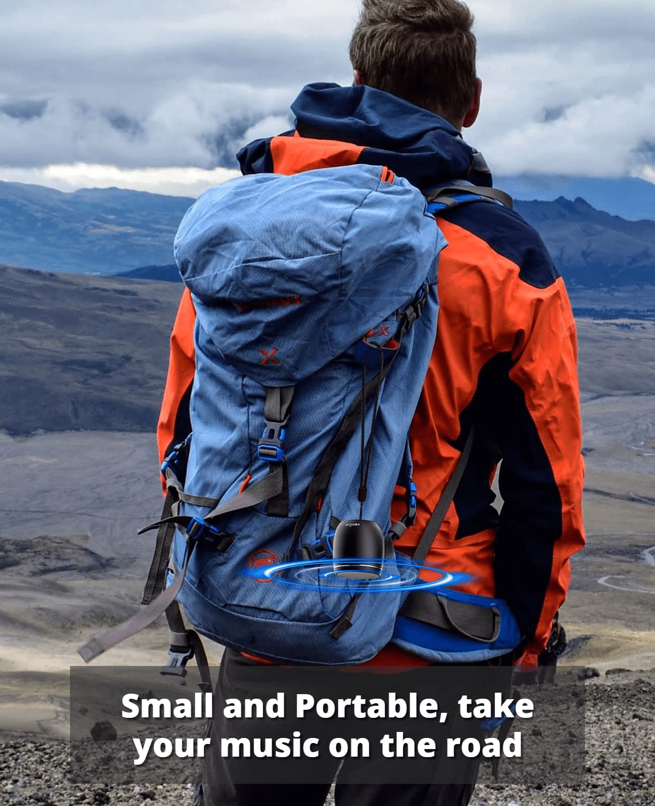 Bluetooth Small Speaker with HD Stereo Sound and Robust Bass. Mini Speaker with Built-in-Mic, Hands-Free Call, Portable Speaker with 12H Playtime. Bluetooth Speakers for iPhone, Hiking Biking Gift.