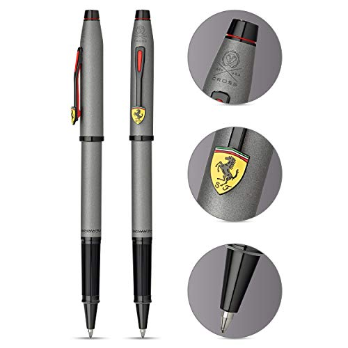 Cross Century II Scuderia Ferrari Rollerball Pen, Includes Luxury Gift Box - Titanium Grey Satin Lacquer