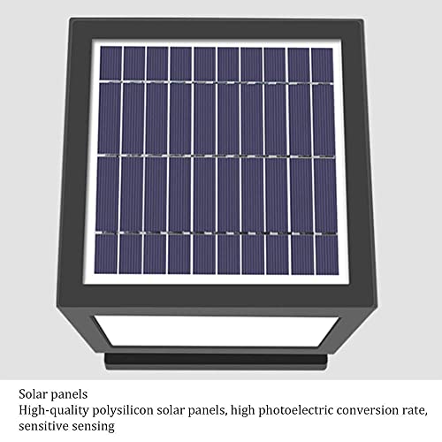 CZLZY Solar LED Post Light Simple Modern Aluminum Square Pillar Lamp Outdoor Patio Fence Column Light Waterproof IP54 Villa Gate Base Light Lawn Landscape Light