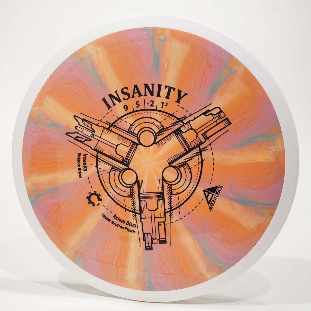 Axiom Insanity (Cosmic Neutron) Driver Golf Disc, Pick Your Disc 165g Swirly Pink w/Purple Rim