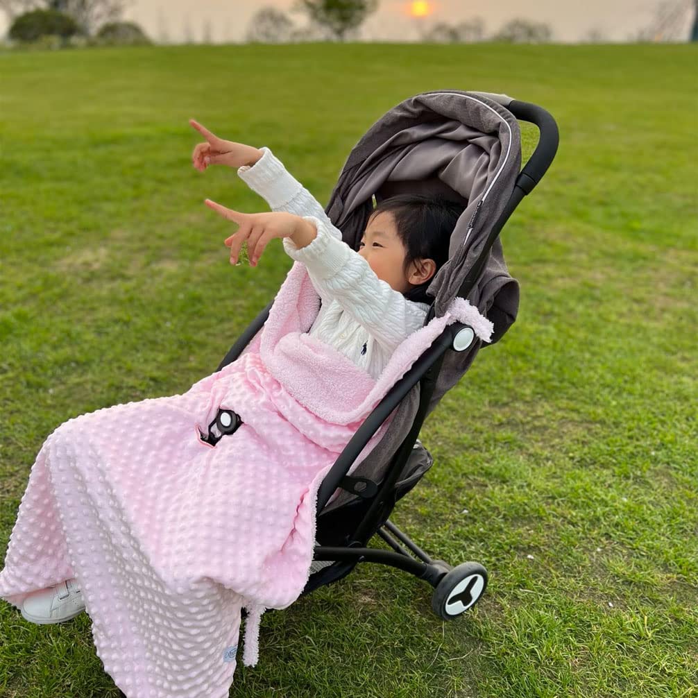 funlife Anti-Kicking Height Adjustable Special Designed Stroller Blanket, Ultra Soft Fleece Breathable Lightweight 4 Season Nursery Bedding Throw Blanket for Infant Toddler,Size:30"*40"