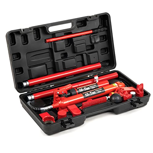EDLOONG 10 Ton Porta Power Hydraulic Jack, Upgraded Hydraulic Combined Multifunctional Jack for car Repairs,Auto Body Frame Repair Kit (10 Ton)