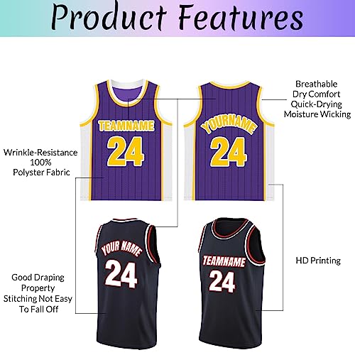 Custom Basketball Jersey Team Name Number Personalized Practice Shirt for Men Youth Kids Boys College University, S~4XL