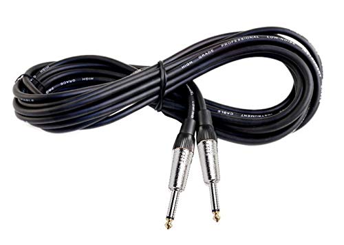 Guitar Cables (10 Pack) Instrument Cord by FAT TOAD | 24 AWG Patch Conductor for Electric Guitar, Bass, Amplifier, Speaker, Keyboard & Recording Studio | Shielded 20FT 1/4 Inch Gold Straight-End Wires