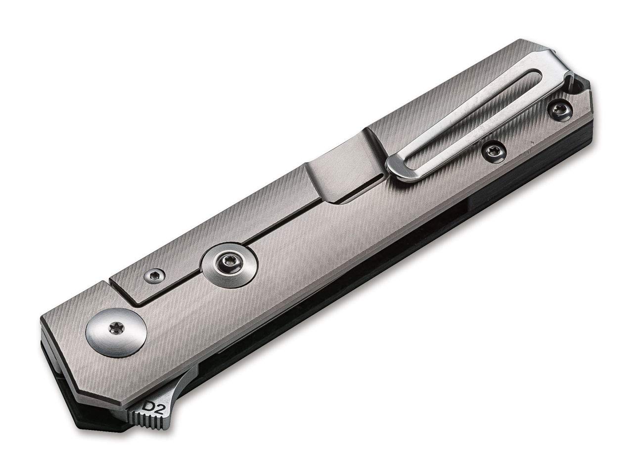 Boker Plus Kwaiken Compact Flipper Style Pocket Knife with D2 Steel Blade, Carbon Handle and Convertible Deep Carry Clip