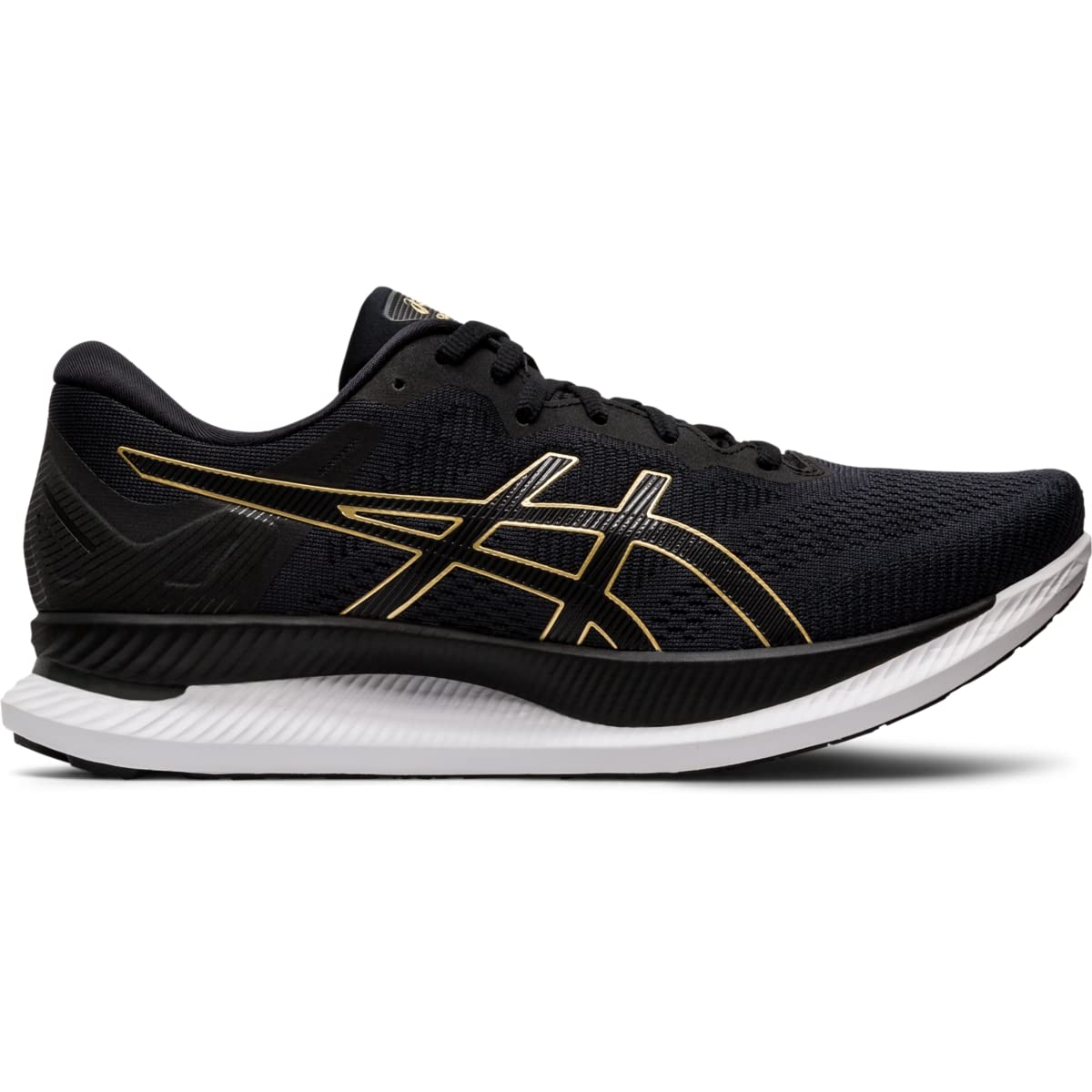 ASICS Men's GlideRide Running Shoes, 11.5, Black/Pure Gold