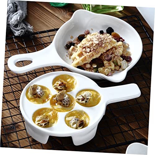 Cabilock 1pc Baked Snails Mini Saucepan French Bread Baking Pan Stainless Steel Tray Ceramic Bakeware Set Maker Ceramic Bread Loaf Pan Kitchen Supply Serving Plate Kitchen Gadget White Brie