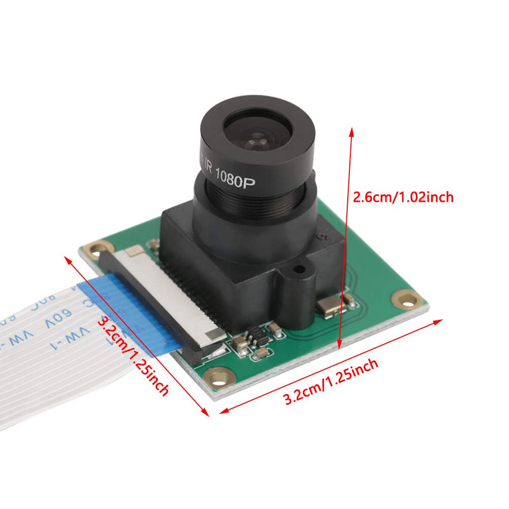 Camera Module, 32x32mm 5 Million Pixels Stable Mini Camera Module 2592x944 Image for Raspberry Pi B 3/2