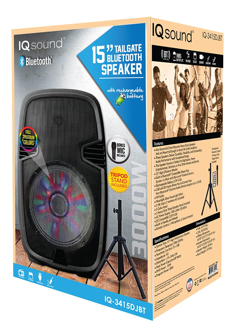 Supersonic IQ Sound Portable Bluetooth Speaker System - Red