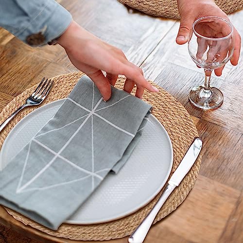 Defined Deco Round Jute Placemats Set of 8,12" Handmade Round Placemats,Woven Braided Placemats,Natural Farmhouse Place Mats,Jute Thick Hot Pads,Rustic Table Mats for Dining Table Decor,Home,Wedding.