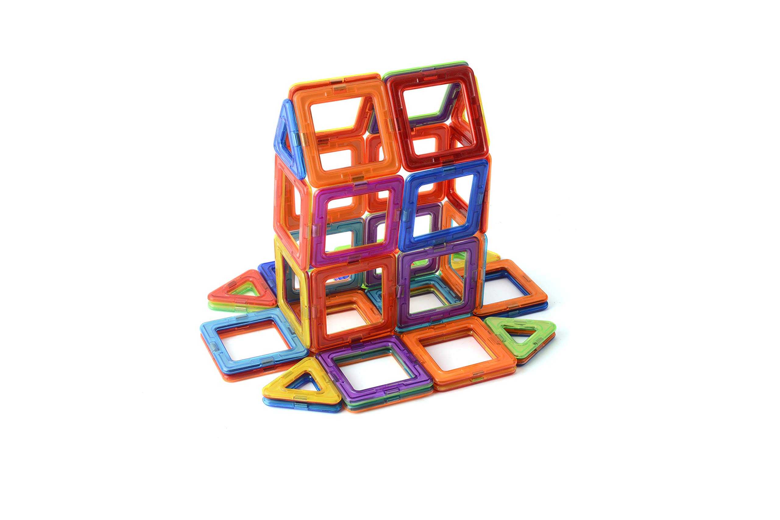 JDBF 46 pcs Magnetic Tiles Building Blocks Stem Toys for Toddlers Learning Kids Educational Construction Toys Set for Kids Ages Aged 3+