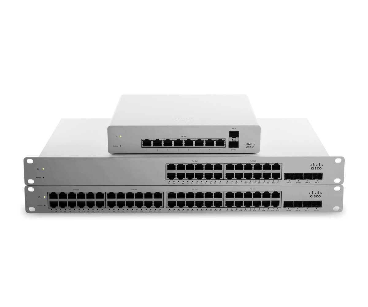 Meraki Cloud Managed MS220 Series 8 Port Gigabit PoE Switch - 8x 1GbE Ports - MS220-8P