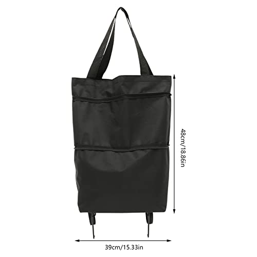 Collapsible Trolley Bag Folding Shopping Bag with Wheels Foldable Grocery Bag Laundry Bag