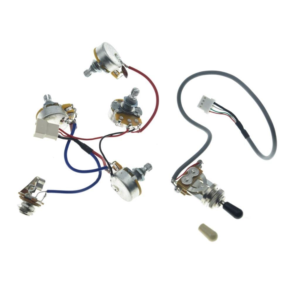Guitar Prewired Wiring Harness Humbucker Solderless Wiring Harness 2V2T with 500K Pots and 3 Way Toggle Switch for LP Standard Series