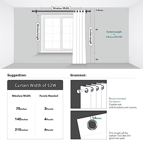 Deconovo Blackout Curtains for Bedroom 84 Inches Long, Black Out Curtains for Bedroom Windows, Thermal Insulated Curtain Drapes Grey (52W x 84L Inch, Grey, 2 Panels)