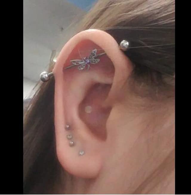 D.Bella 16G Clear Piercing Retainers Flexible Cartilage Helix Daith Rook Tragus Earring Bioflex Plastic Nose Septum Lip Eyebrow Rings