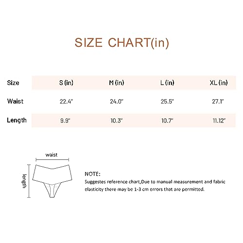 DEANGELMON Women Seamless Thongs No Show Thong Underwear Workout Panties High Waist Tanga Multiple Pack (4P1,M)