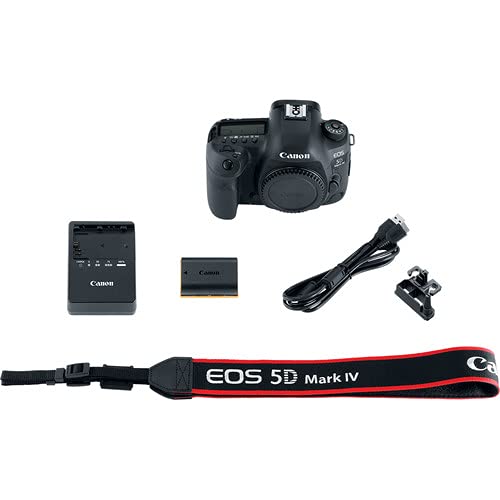 Canon EOS 5D Mark IV DSLR Camera with 24-105mm f/4L II Lens Kit + 75-300 III Lens + 256GB Sandisk Memory, TTL Speedlight Flash, Power Grip + Special Software Package Bundle