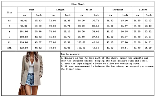 chouyatou Women's Casual Business Open Front Long Sleeve Notch Lapel Office Blazer Jacket (Medium, Apricot)