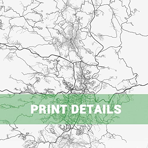 Dear Mapper Jerusalem View Abstract Road Modern Map Art Minimalist Painting Black and White Canvas Line Art Print Poster Art Print Poster Home Decor (Set of 3 Unframed) (12x16inch)