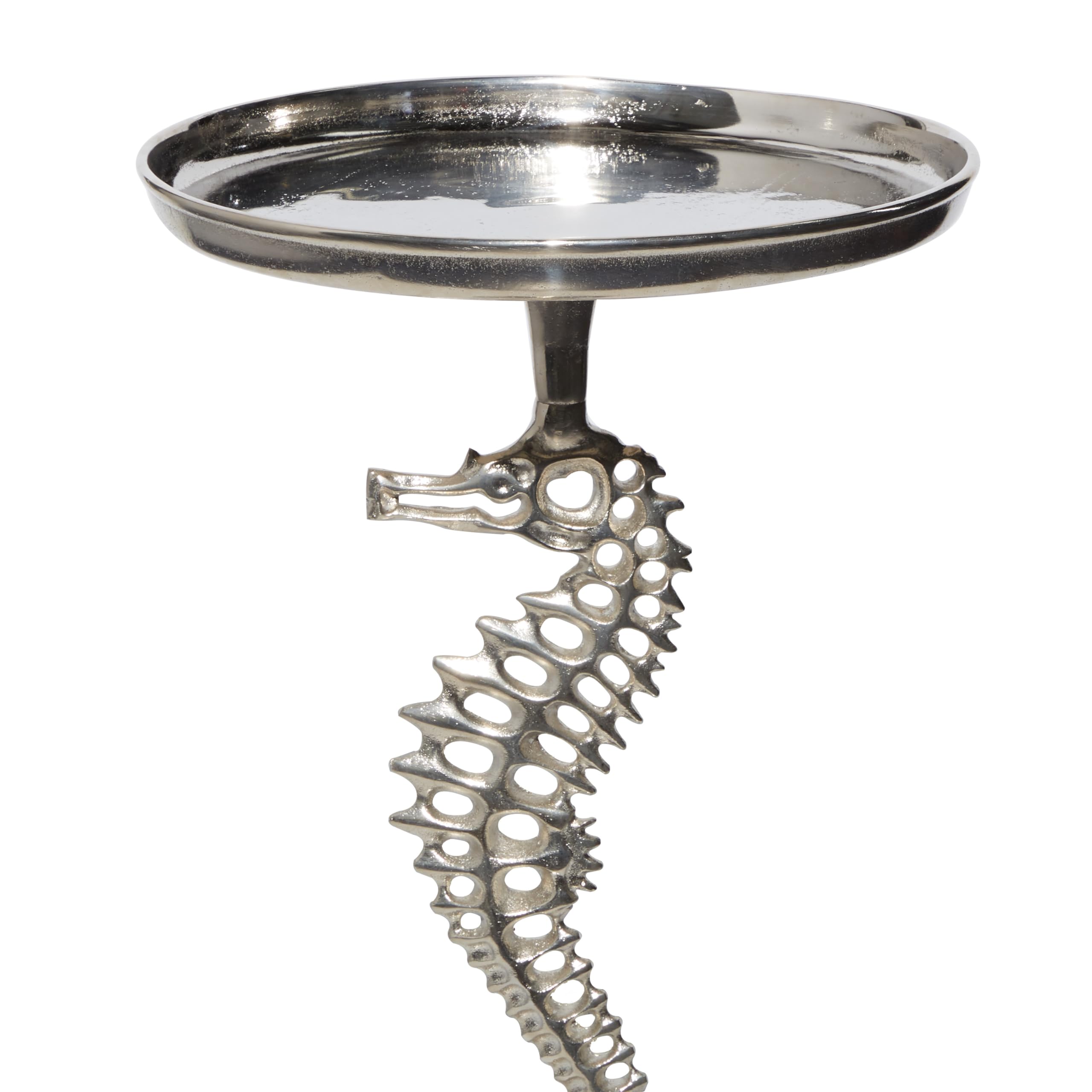 Deco 79 Coastal Aluminum Accent, Side Table 14" x 14" x 27", Silver