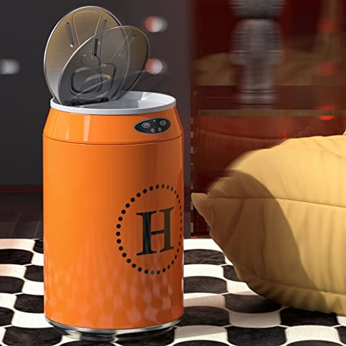 BONAD Bathroom Trash Can Indoor Stainless Steel Intelligent Automatic Induction Trash can Office Living Room Bedroom Kitchen Bathroom Creative Trash can Wastebasket (Color : 1)