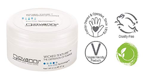 GIOVANNI Wicked Texture The Definition Of Pomade - Styling Hair Pomade, Helps to Shape Hair & Smooth Texture, Water Based Pomade that Washes Out Easily, Vegan, Paraben Free, Color Safe - 2 Oz