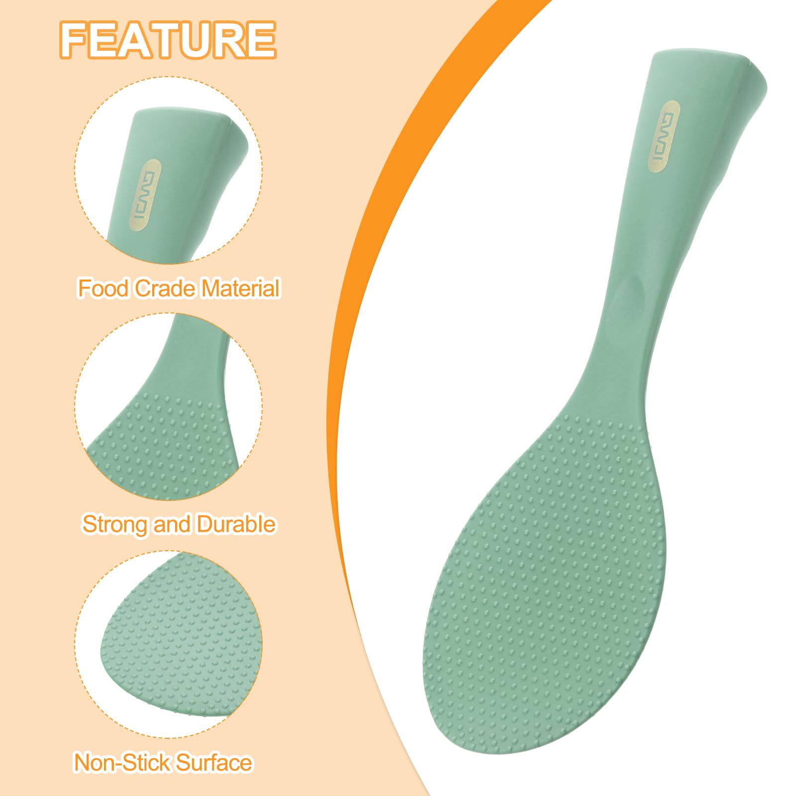 uxcell Silicone Rice Paddle, Silicone Rice Spoon Non Stick Rice Spatula Heat Resistant Rice Cooker Spoon, Blue
