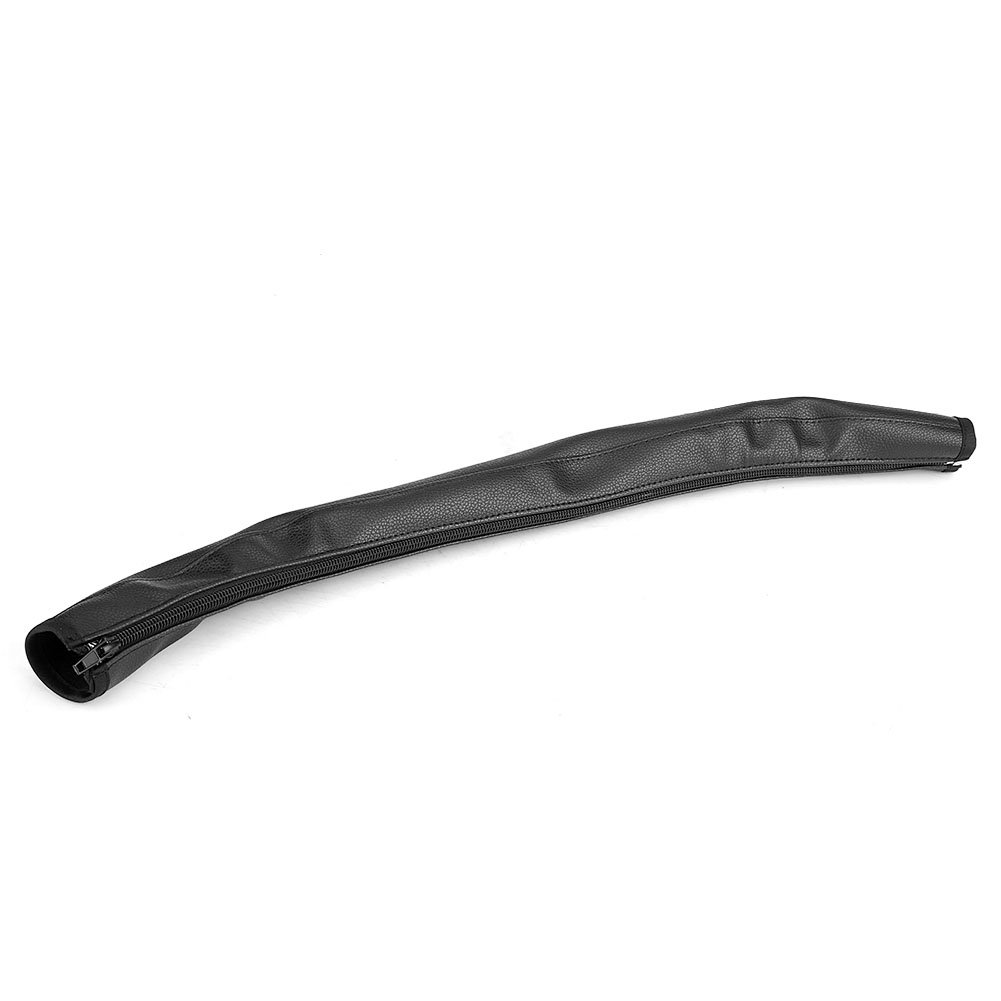 Fdit Baby Stroller Armrest Handle Sleeve Cover Universal Handle Dust-Proof Cover PU Leather Black with Zipped Closure