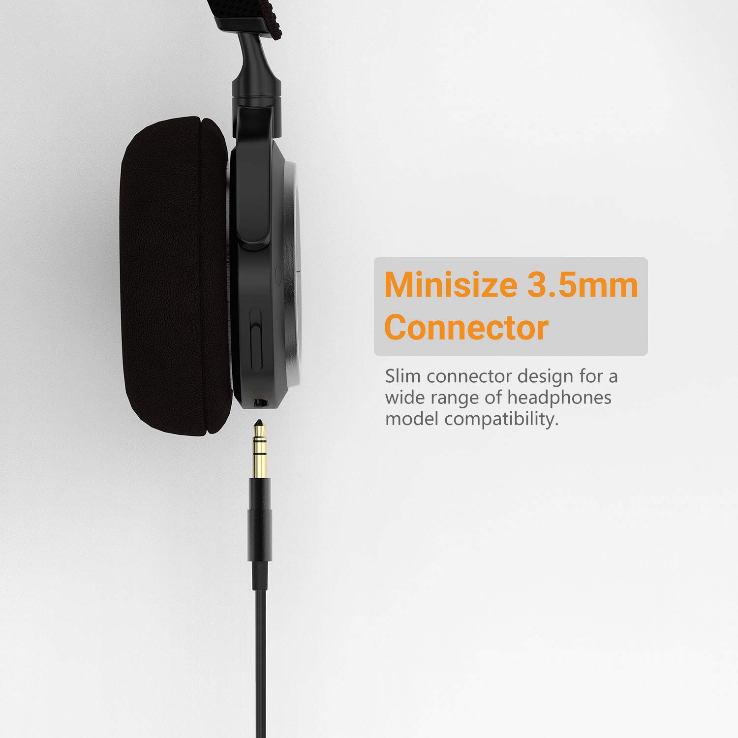 Cubilux 3.5mm to 3.5mm Headphone Cable with MIC Compatible with Sony WH-1000XM4/XM3/XM2 MDR-XB950BT/B1/N1, Skullcandy Crusher Hesh 3/2, Right-Angled 1/8” to 1/8” Audio AUX Replacement Cord, 4 Feet