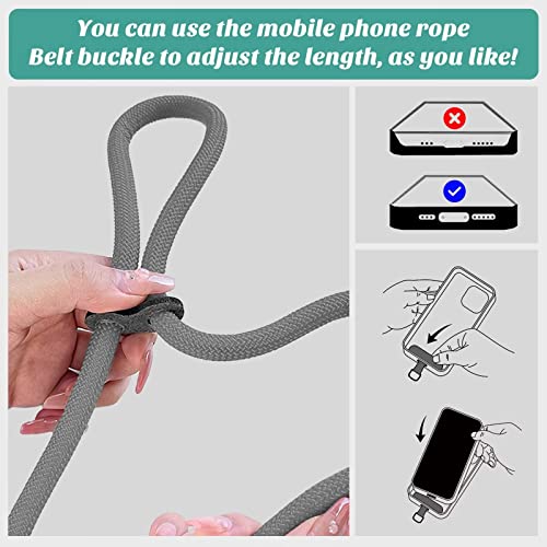 Cell Phone Lanyard, Universal Phone Crossbody Lanyards for Around The Neck, Necklace Lanyard & Wrist Strap with Phone Patch×2, Nylon Shoulder Phone Strap for Women Men