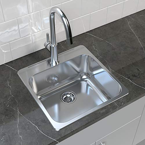 Cantrio KSS-2020 Stainless Steel Undermount Kitchen Sink, 20.5 x 20-Inch