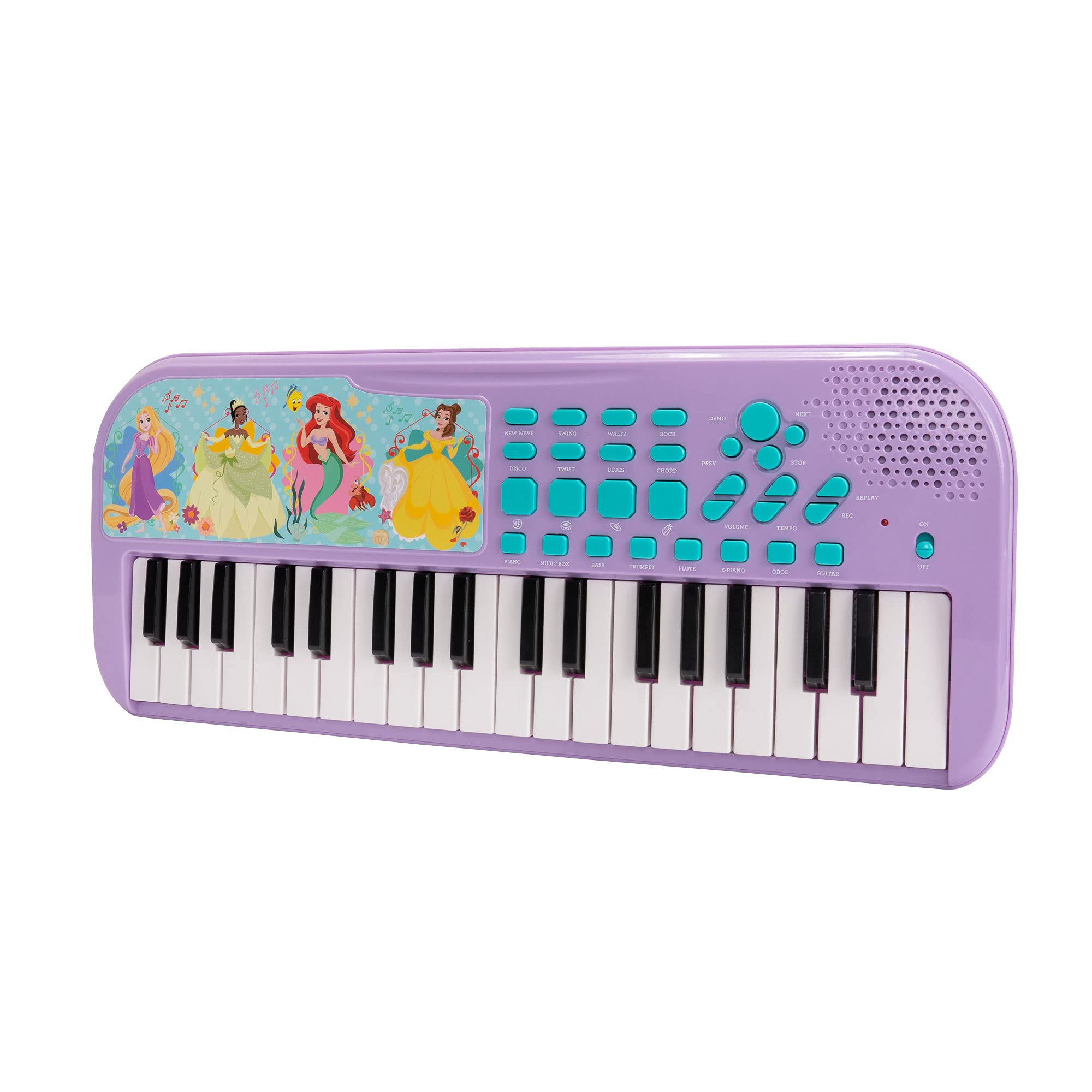 First Act Discovery Disney Princess Electronic Keyboard, 22 Inch - 37 Keys – Make Real Music, Sized for Kids - Record, Playback, Volume Control - Musical Instruments for Toddlers and Kids