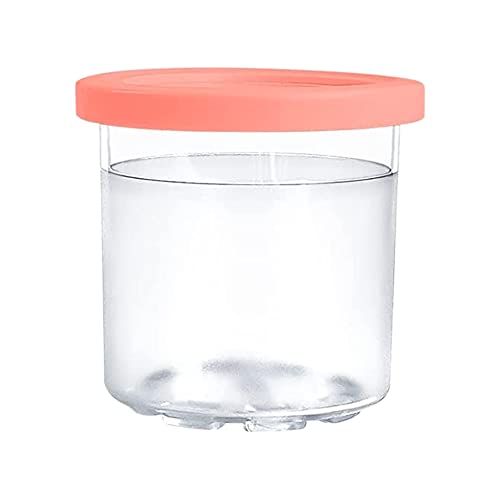 CXQ 4 Pack Replacement Ice Cream Pint with Lid,Compatible with Ninja Creami Ice Cream Maker: NC301, NC300, NC299AMZ Series (Pink/Yellow/Blue/Green)