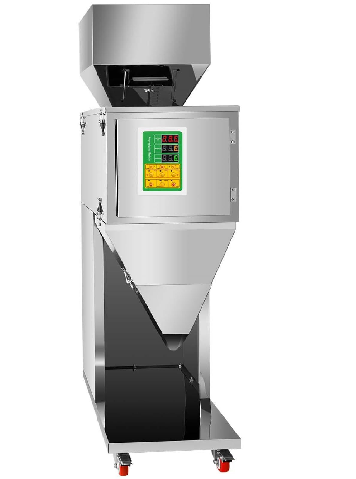 Particle Filling Machine, 10-999g Automatic Particle Weighing Filler Depenser, Intelligent Bottle Bag Pouch Split Quantitative Packing Filler with Foot Pedal for Tea Seeds Grains Flour Beans Glitter