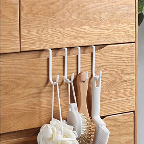 Cabilock Towel Hooks 2pcs Board Robe Punch Clothes Bag Traceless Hanger Storage Hook Japanese Useful Hooks Iron Over Towels Cupboard Towel Free Clo for Organizer Ironing Sturdy White Door Towel Hook