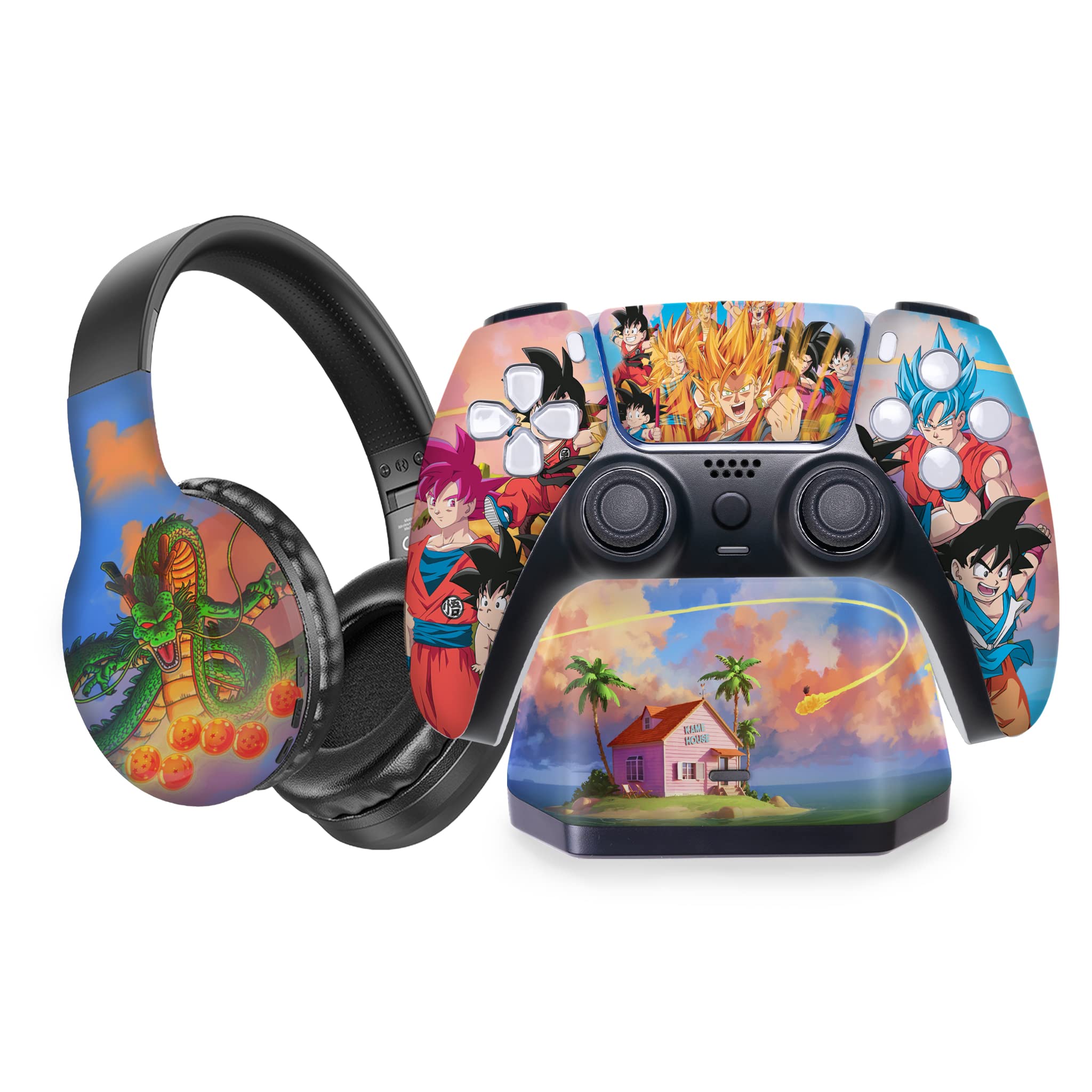 BABY CUDDLE BOX Dragon Z Custom Controller with Gaming Headset and Quick Charging Stand Compatible with Console by Bcb Controllers | Customized with Permanent Hydro-Dip Printing(Not Just A Skin)