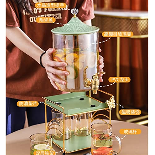EVANEM Cold Kettle with Faucet Refrigerator Cold Kettle High Temperature Beverage Bucket Large Capacity Fruit Tea Bucket Set (Color : E, Size : As the picture shows)