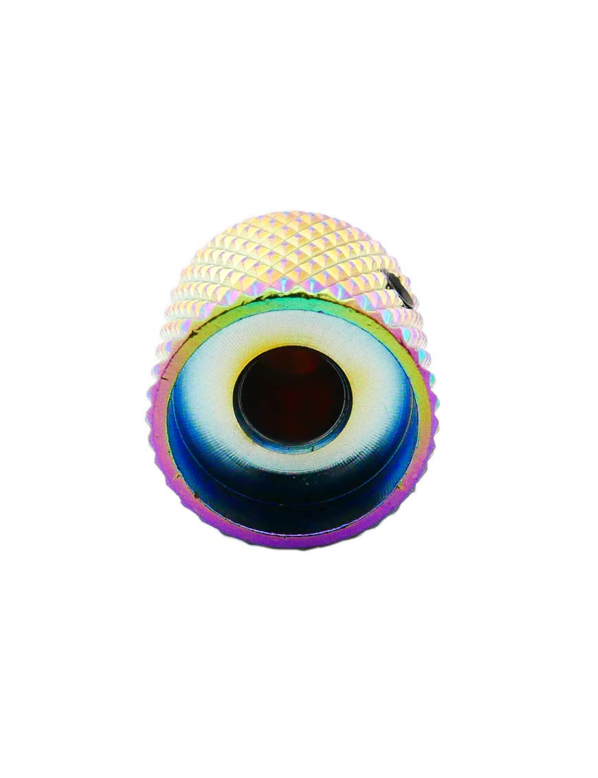 Guyker 3Pcs Guitar Potentiometer Knobs with 6mm (0.24") Dia. Shaft Pots - Iron Dome Control Knob Fits for Electric Bass Guitar (Rainbow Chameleon)