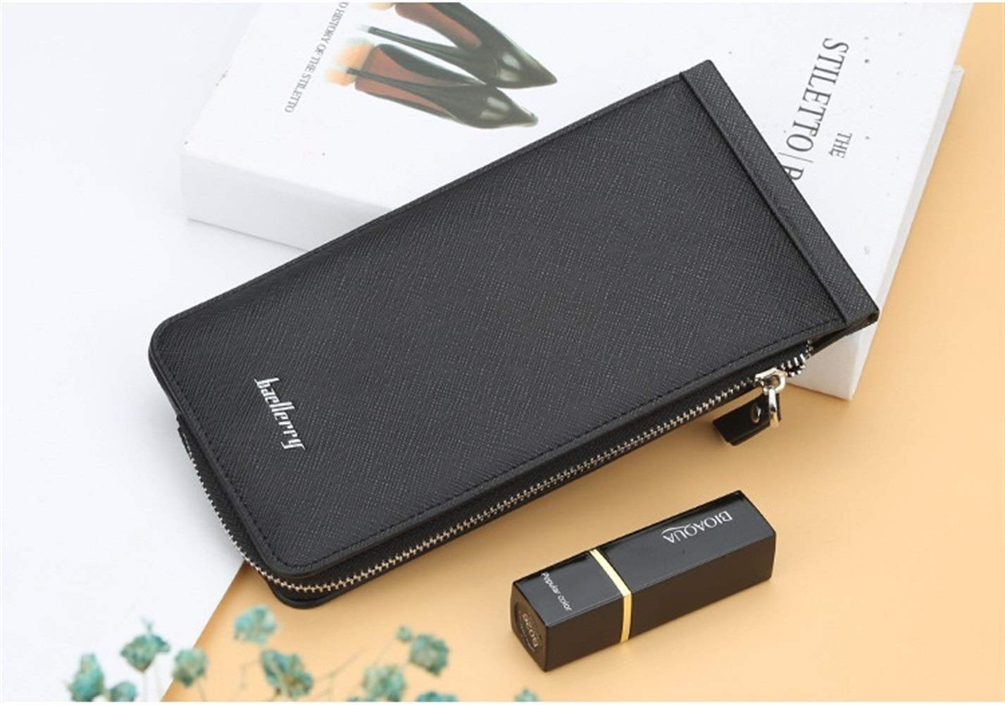 GXF-BAELLERRY Ms. Long Wallet Korean Version of The Large-Capacity Multi-Card bit Wallet Zipper Purse Card Package (Color : Black)